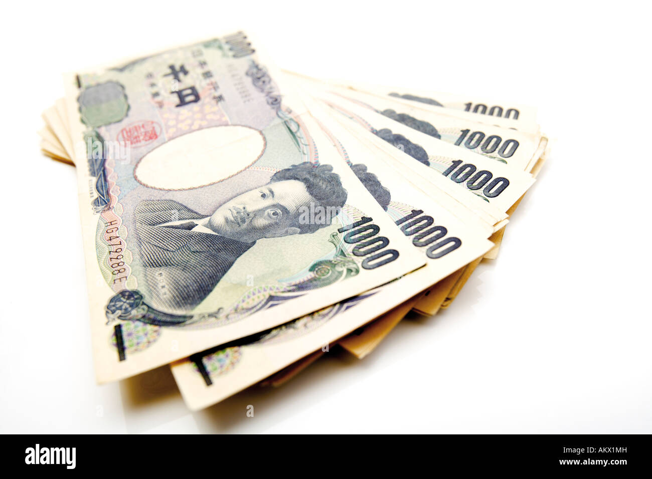 Japanese Notes - Mixed, close-up Stock Photo - Alamy
