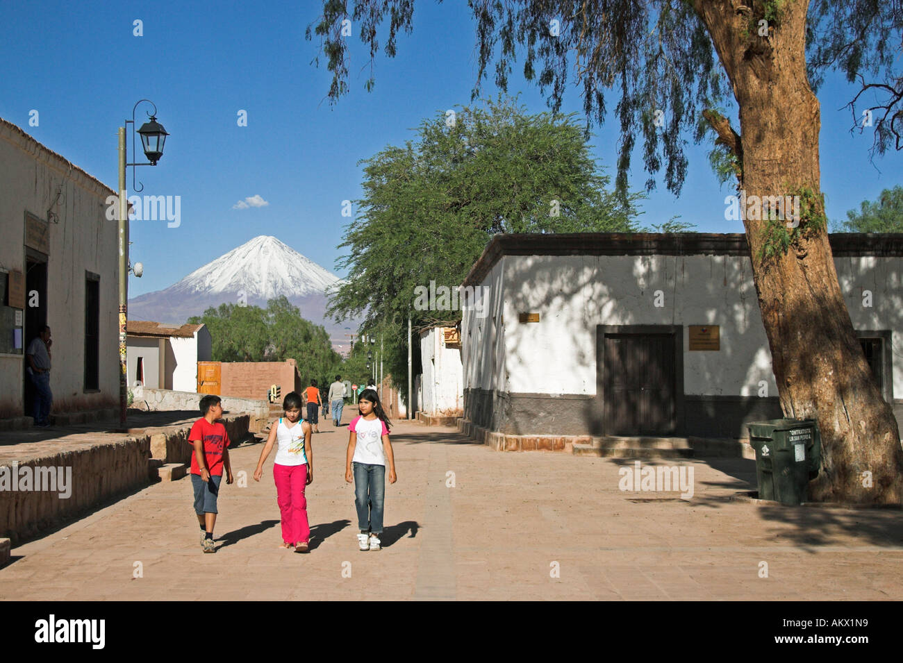 San Pedro de Atacama and Licancabur volcano, Atacama desert, northern ...