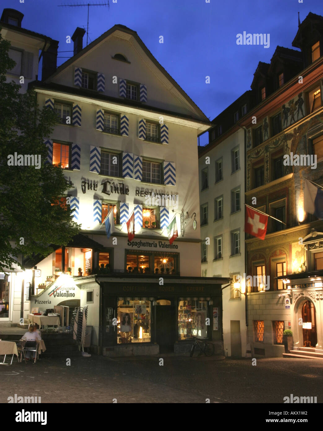 Downtown city scene lucerne switzerland hi-res stock photography and ...