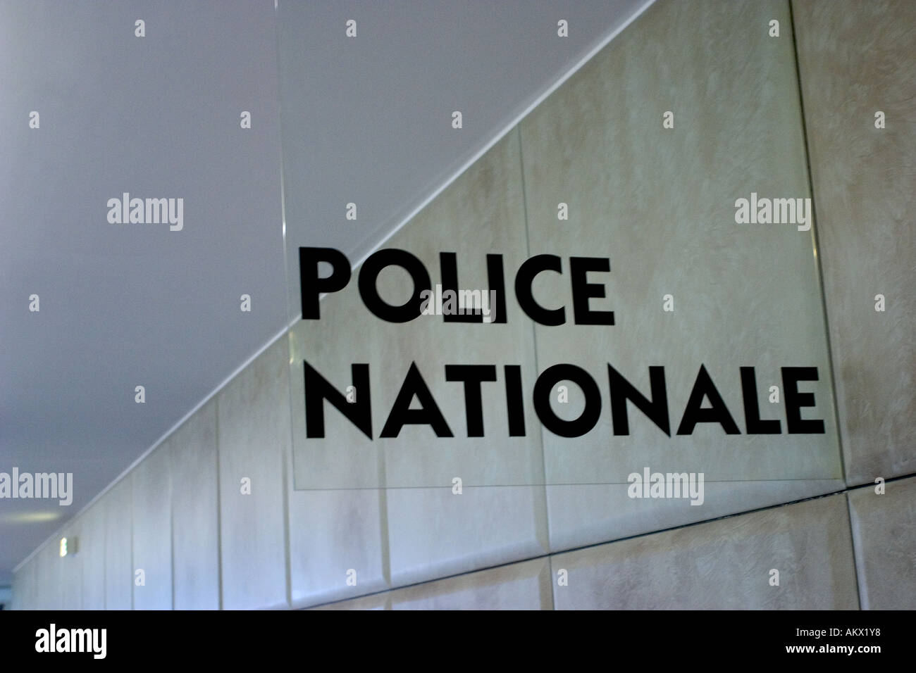 french police station sign in france Stock Photo - Alamy