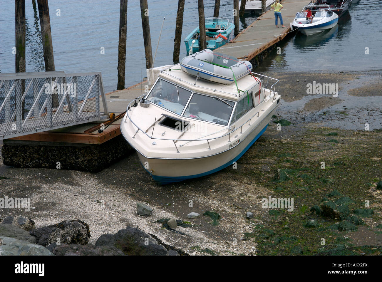 Grounded boat at Point Defiance, Tacoma, Washington, United States ...
