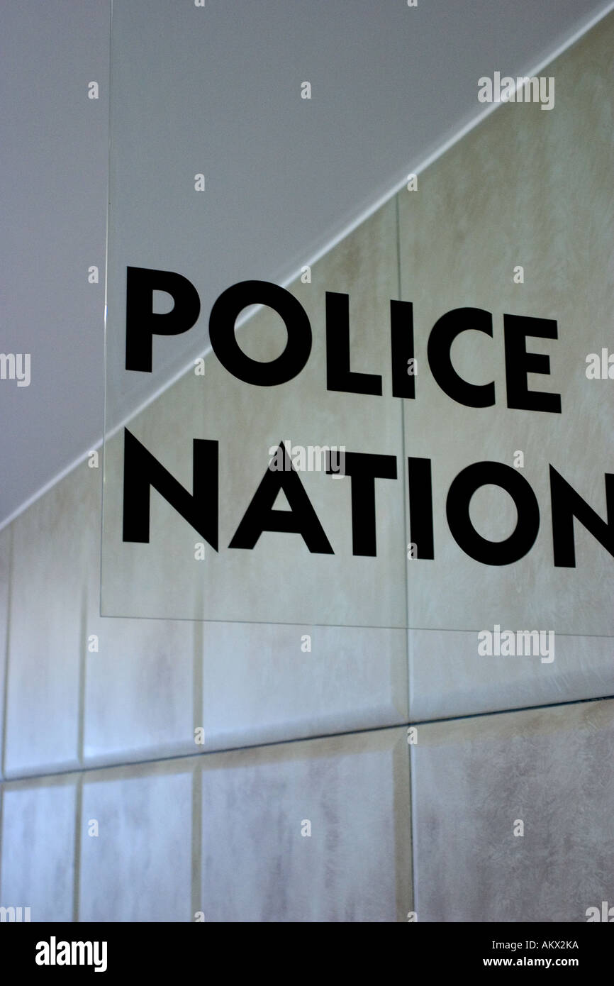 french police station sign in france Stock Photo - Alamy