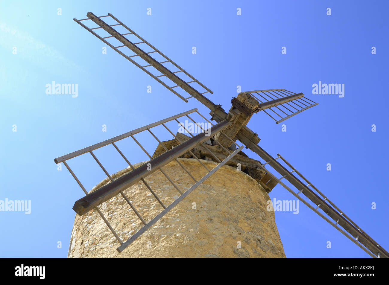 Traditional old stone windmills in provence Stock Photo - Alamy