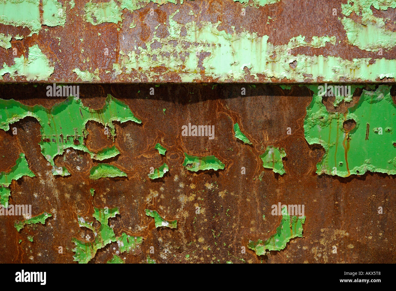Green paint and rust on an container Stock Photo - Alamy