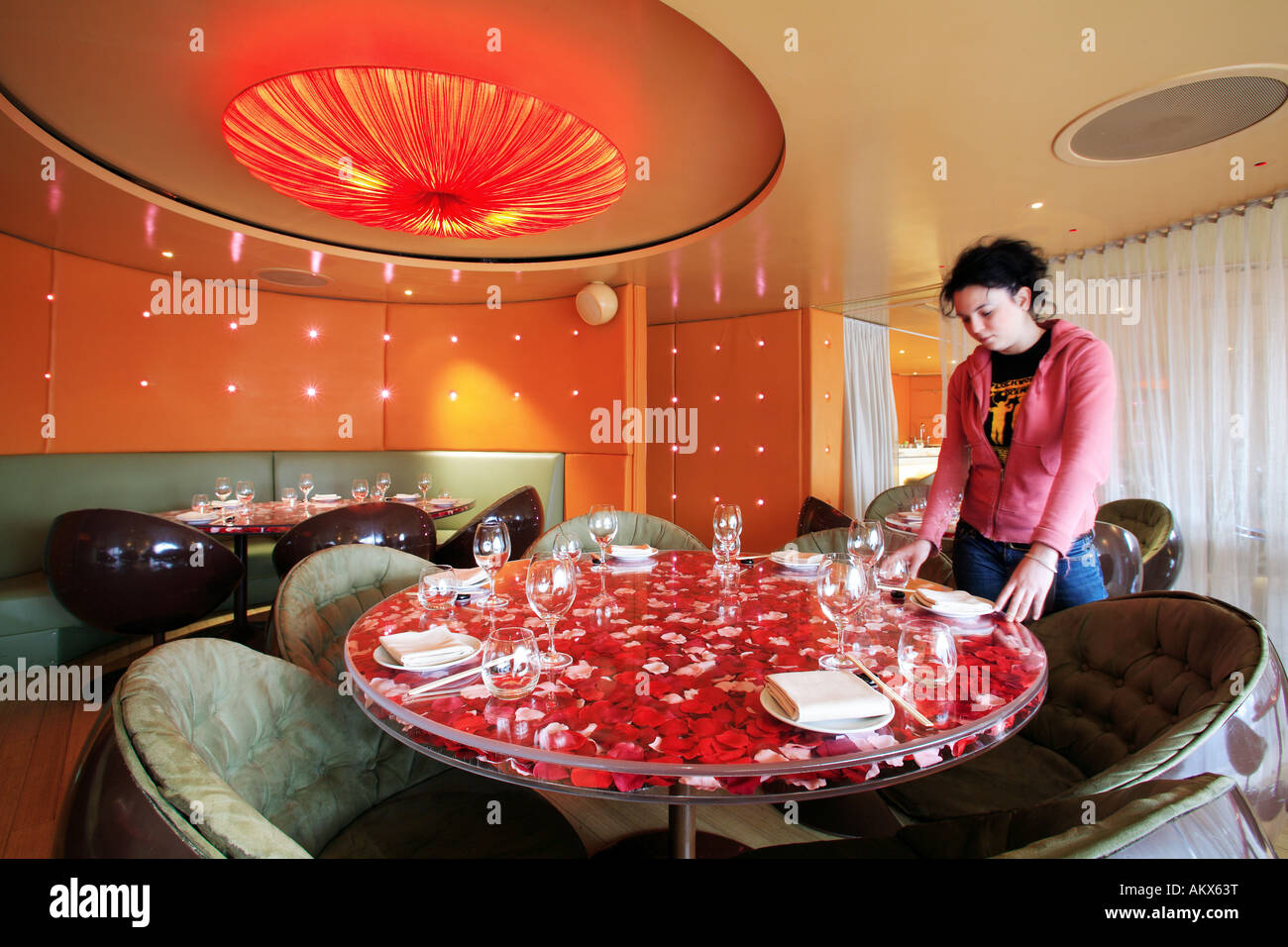 United Kingdom, London, Cocoon Restaurant with Asian food beside ...