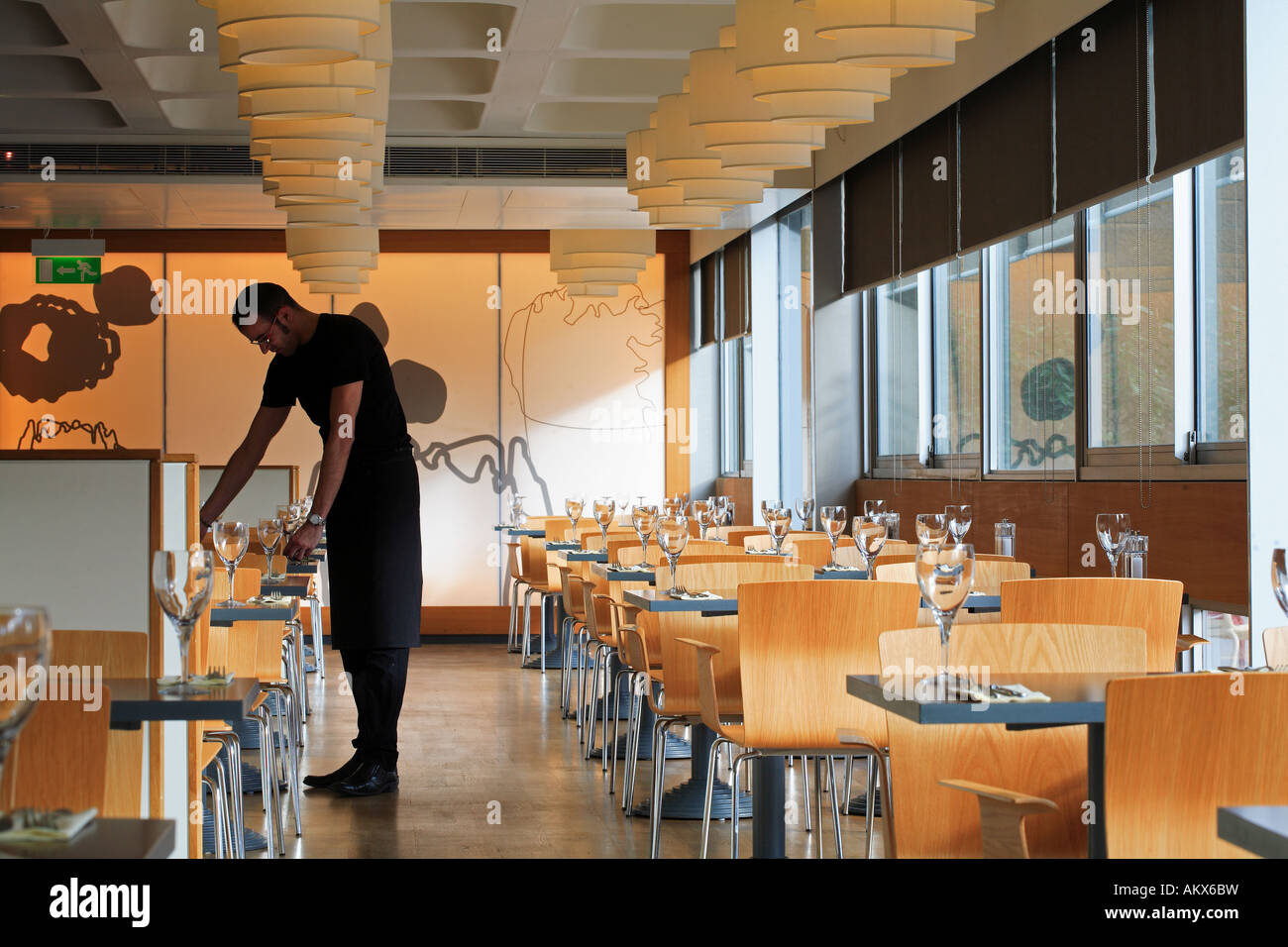 United Kingdom, London, Barbican District, Barbican Centre, waiter ...