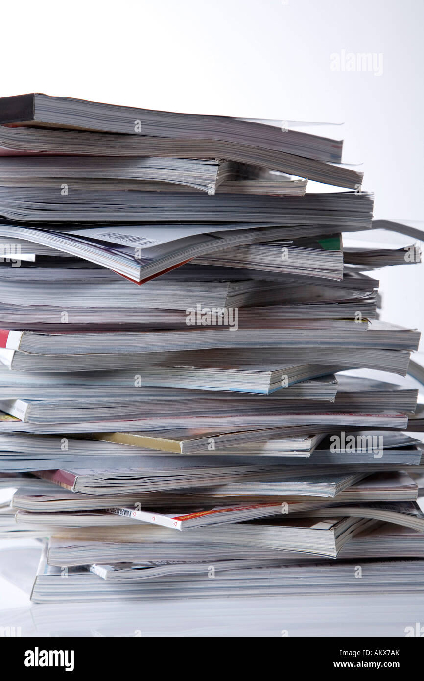 Piled magazines, close-up Stock Photo - Alamy