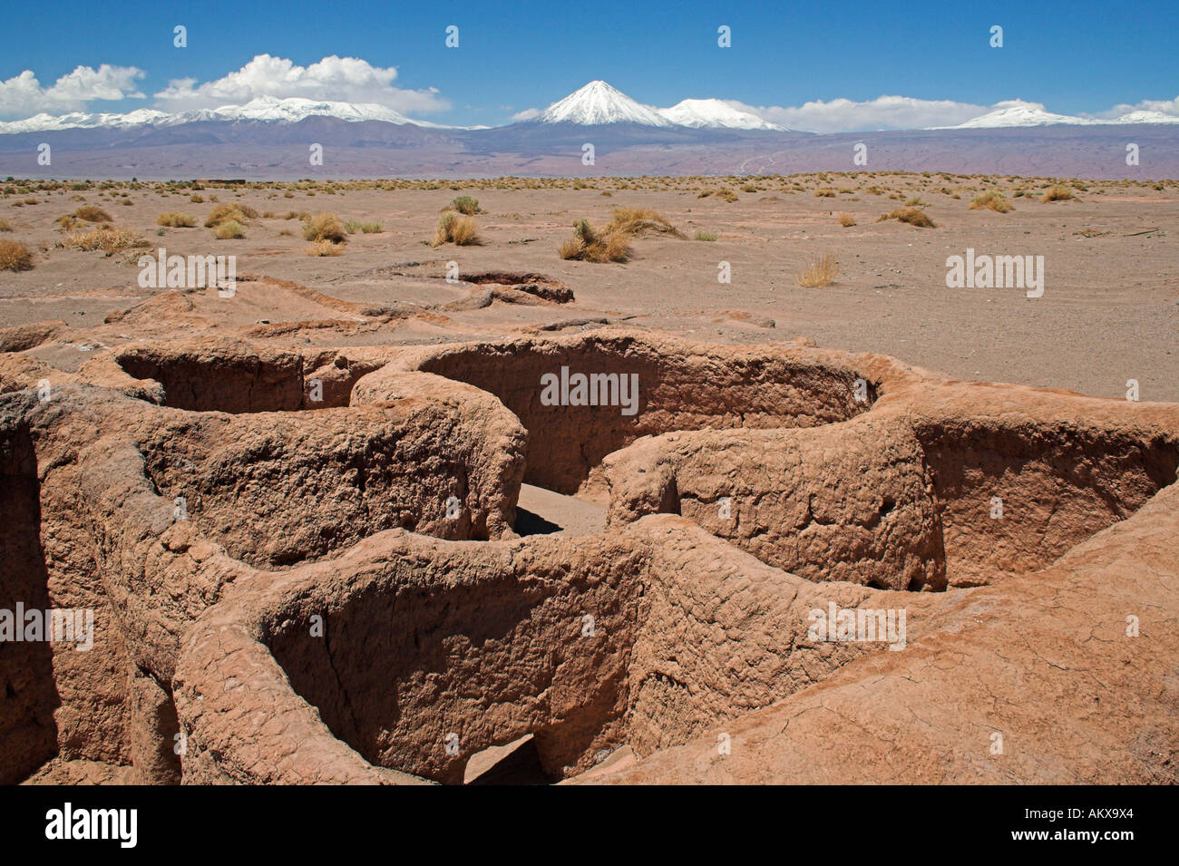 Ruins of the village Aldea de Tulor, Atacama desert, northern Chile ...