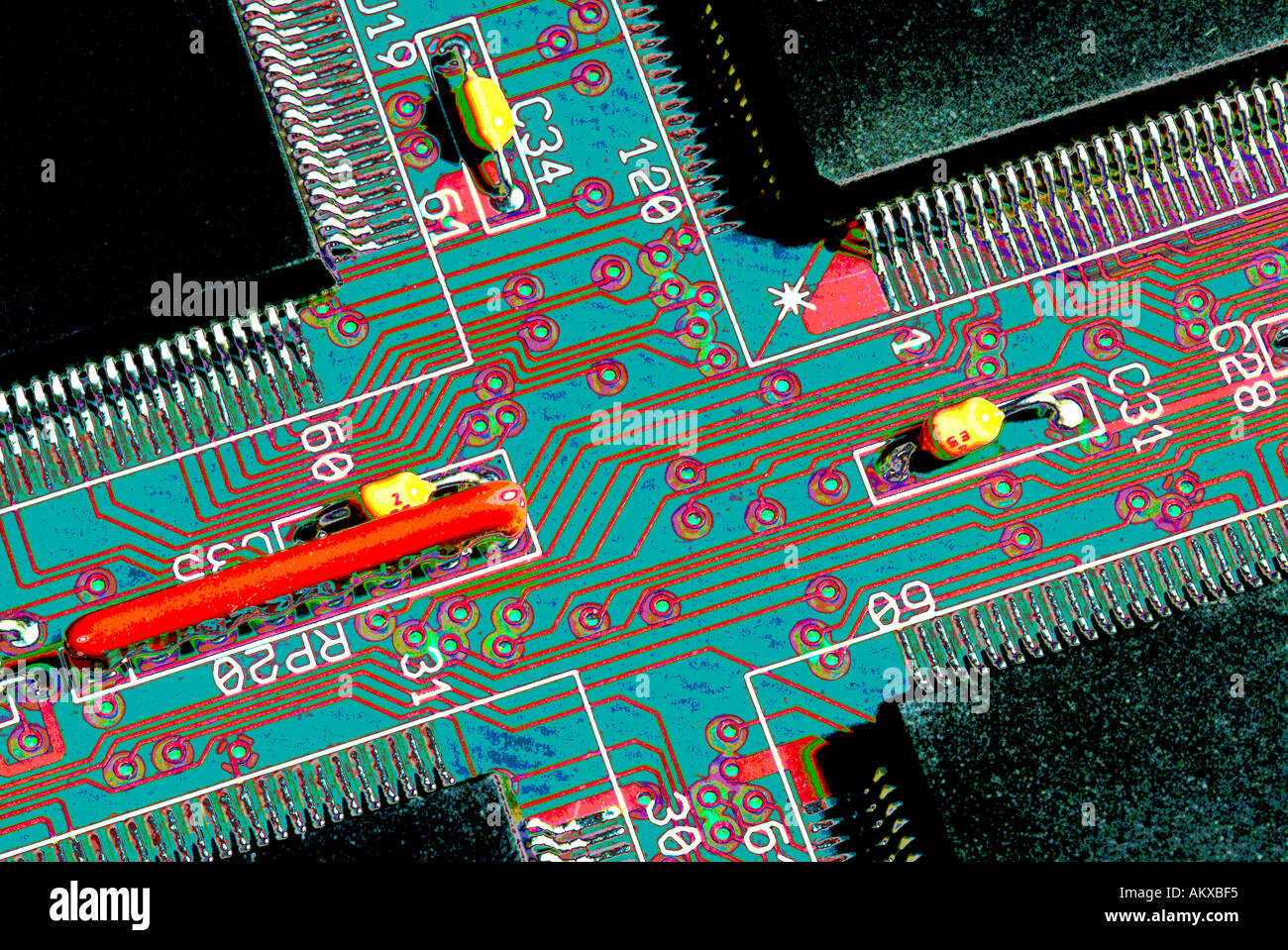 Circuit Board Intersection Stock Photo - Alamy