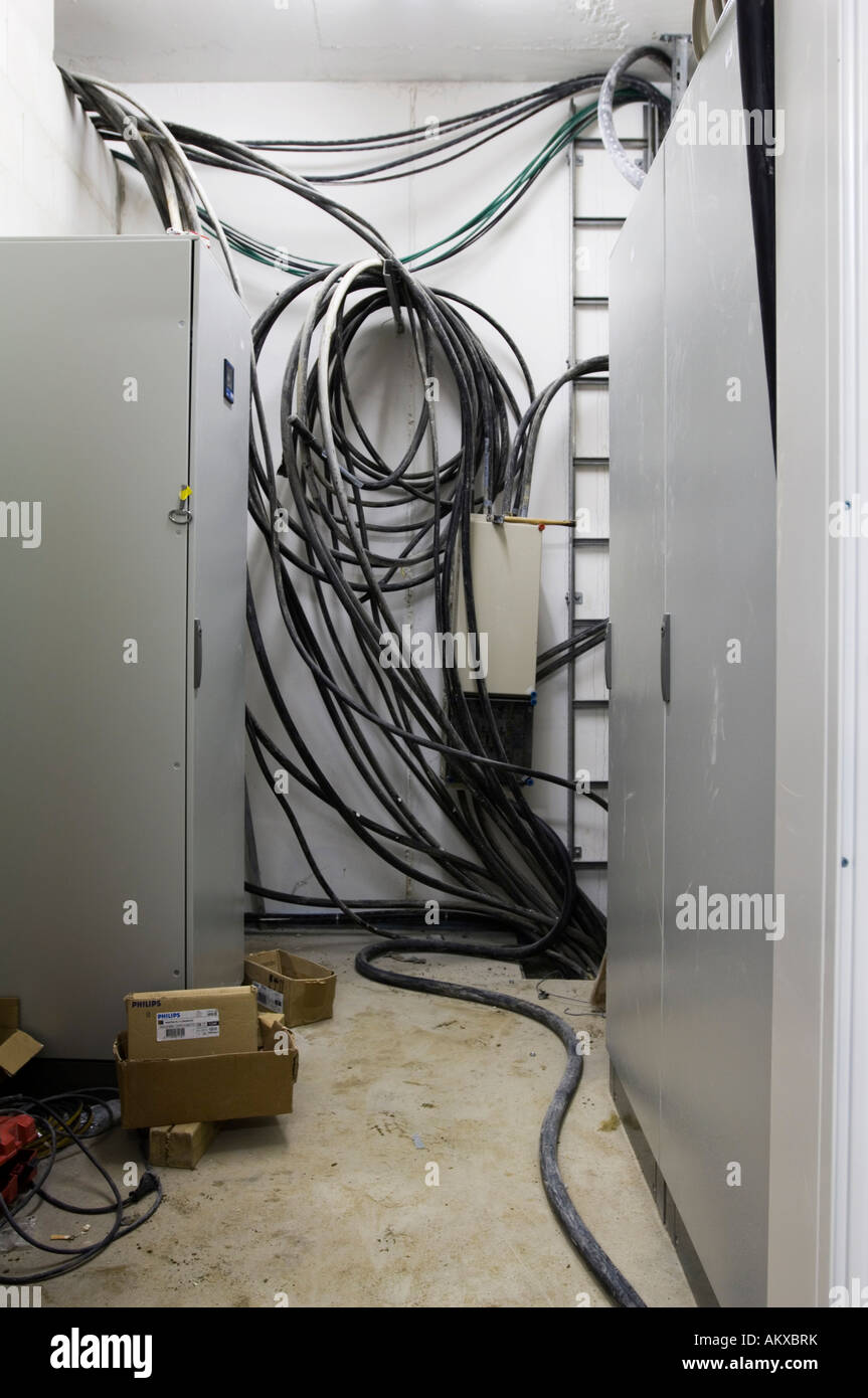Cables, house shell Stock Photo - Alamy