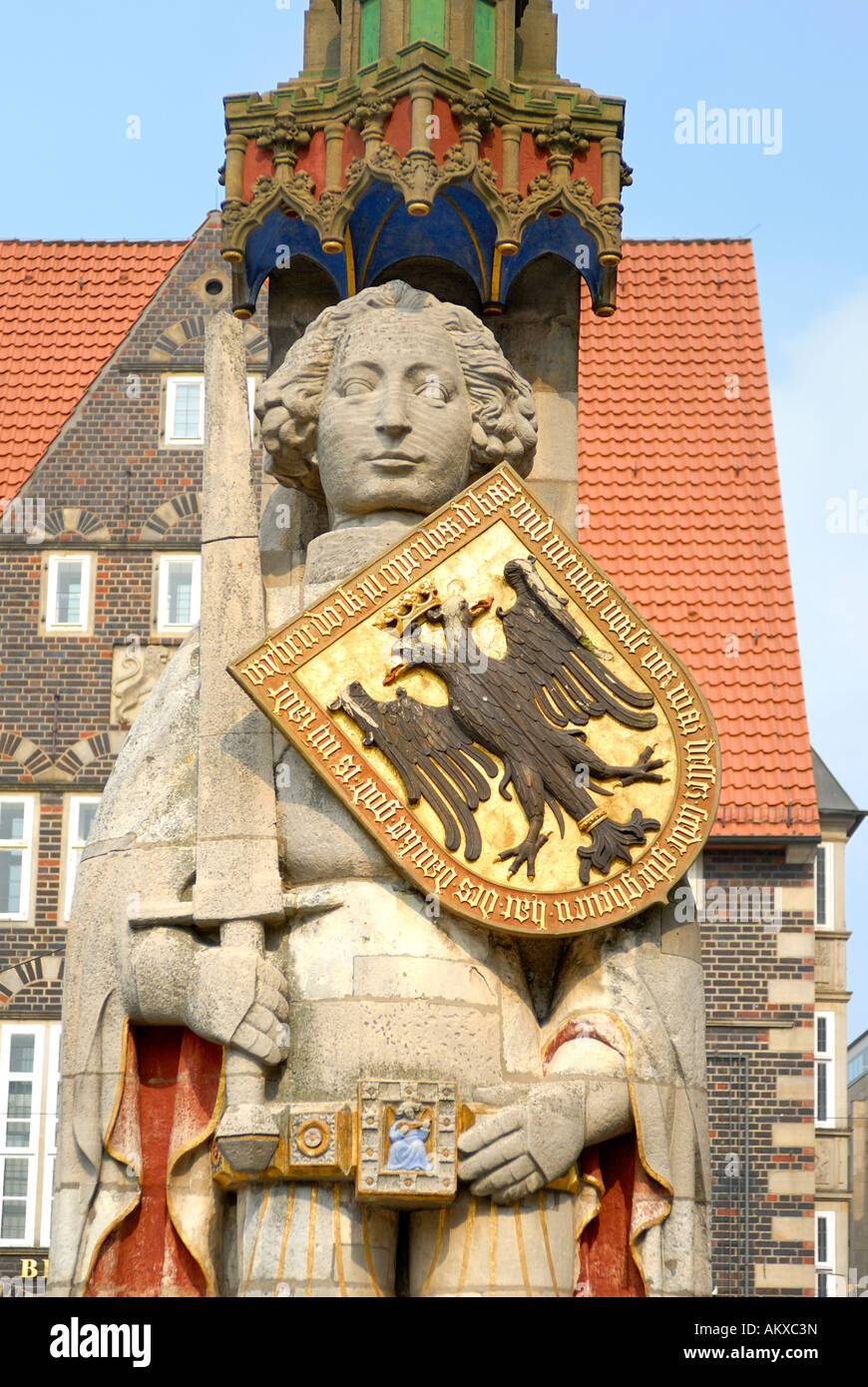The landmark from Bremen, the Roland - Bremen, Germany, Europe Stock ...