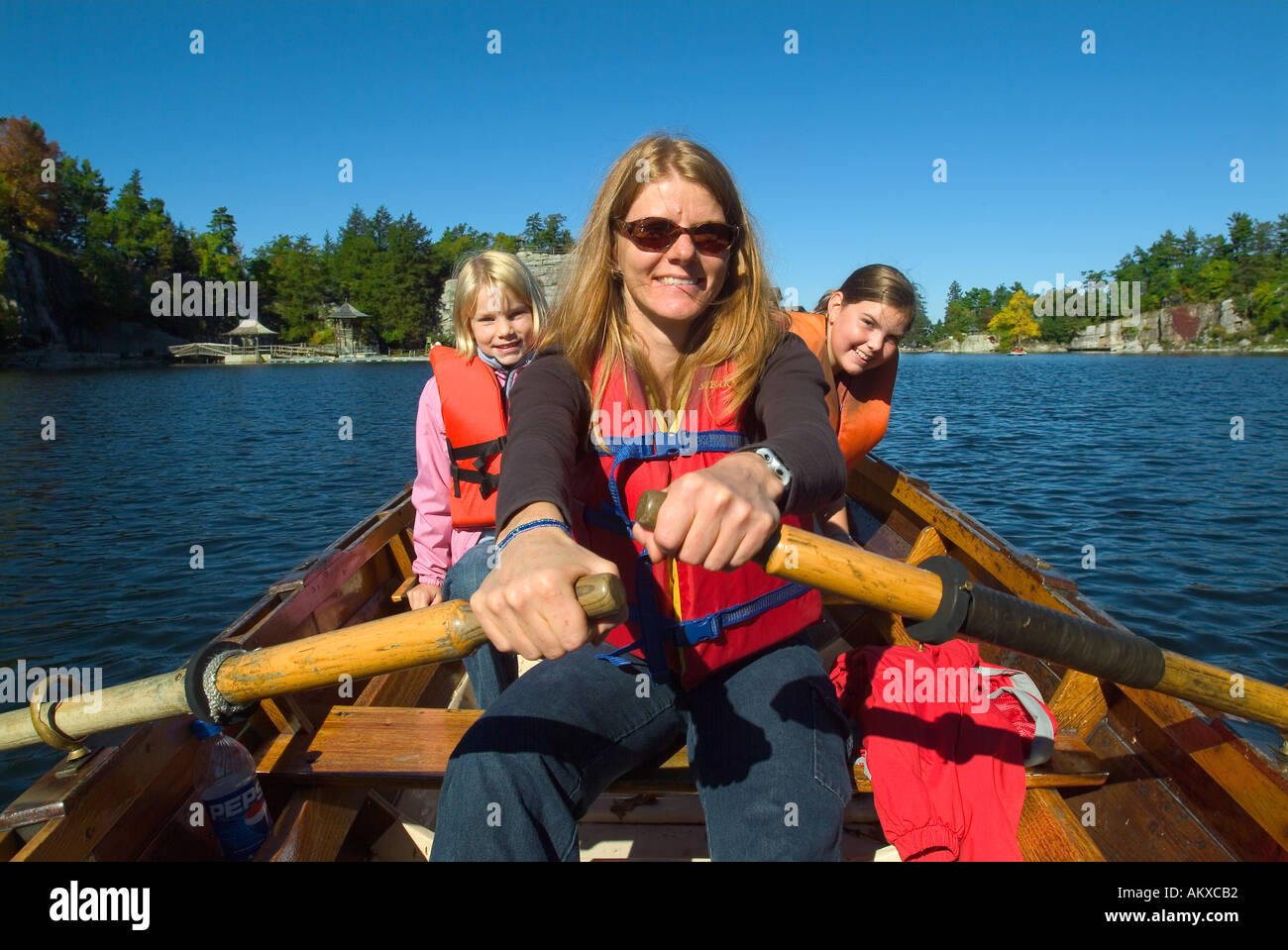 Family Canoe Outing Stock Photo - Alamy