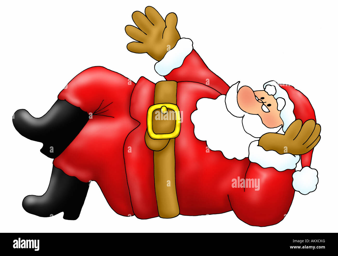 Lying Santa Claus, illustration Stock Photo - Alamy