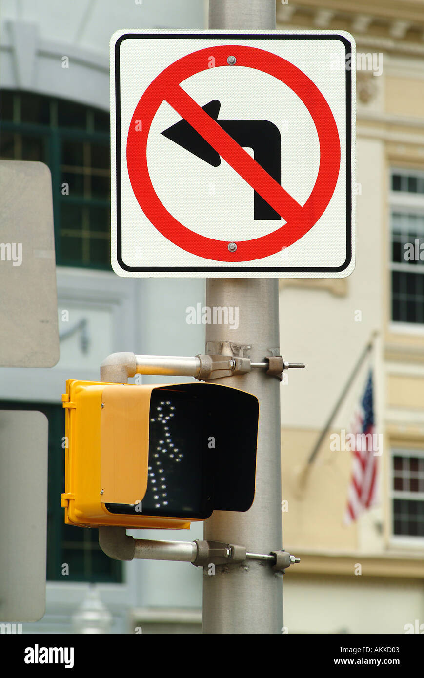 No Left Turn Signs