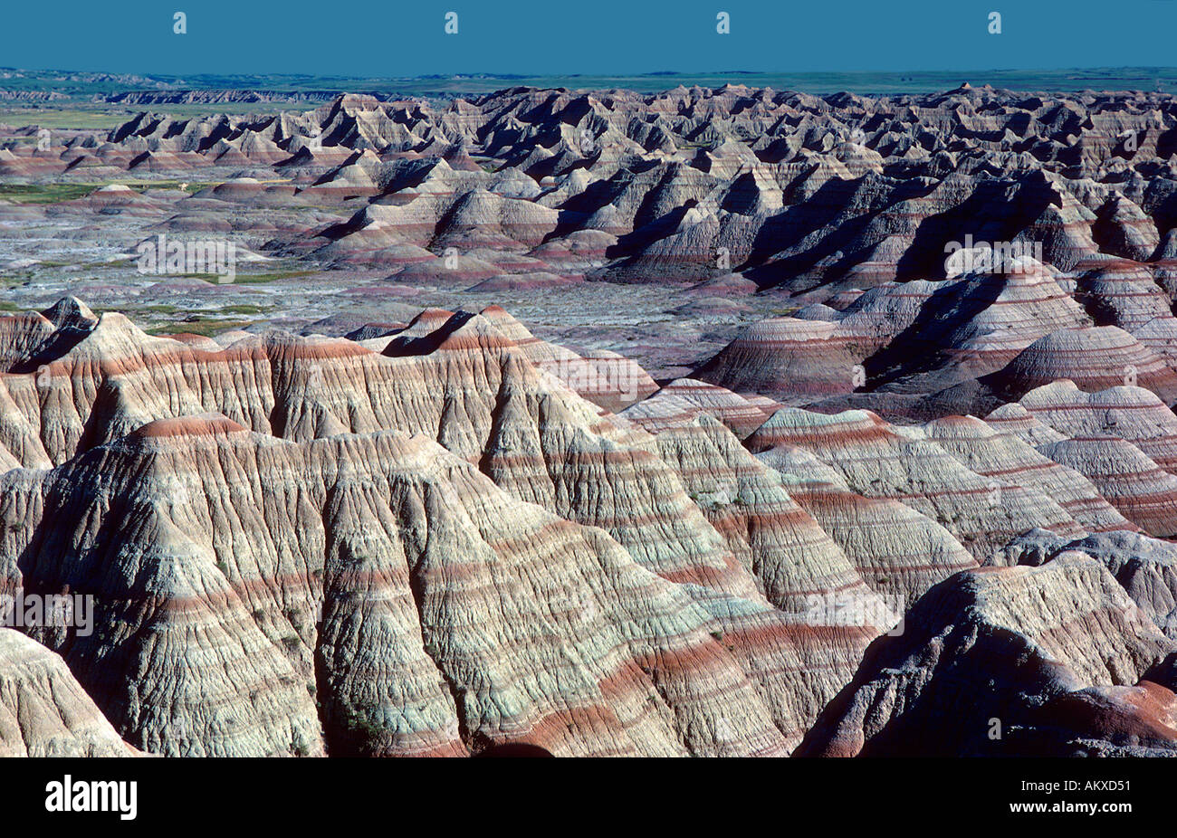 Badlands National Park erosion showing stratification South Dakota USA ...