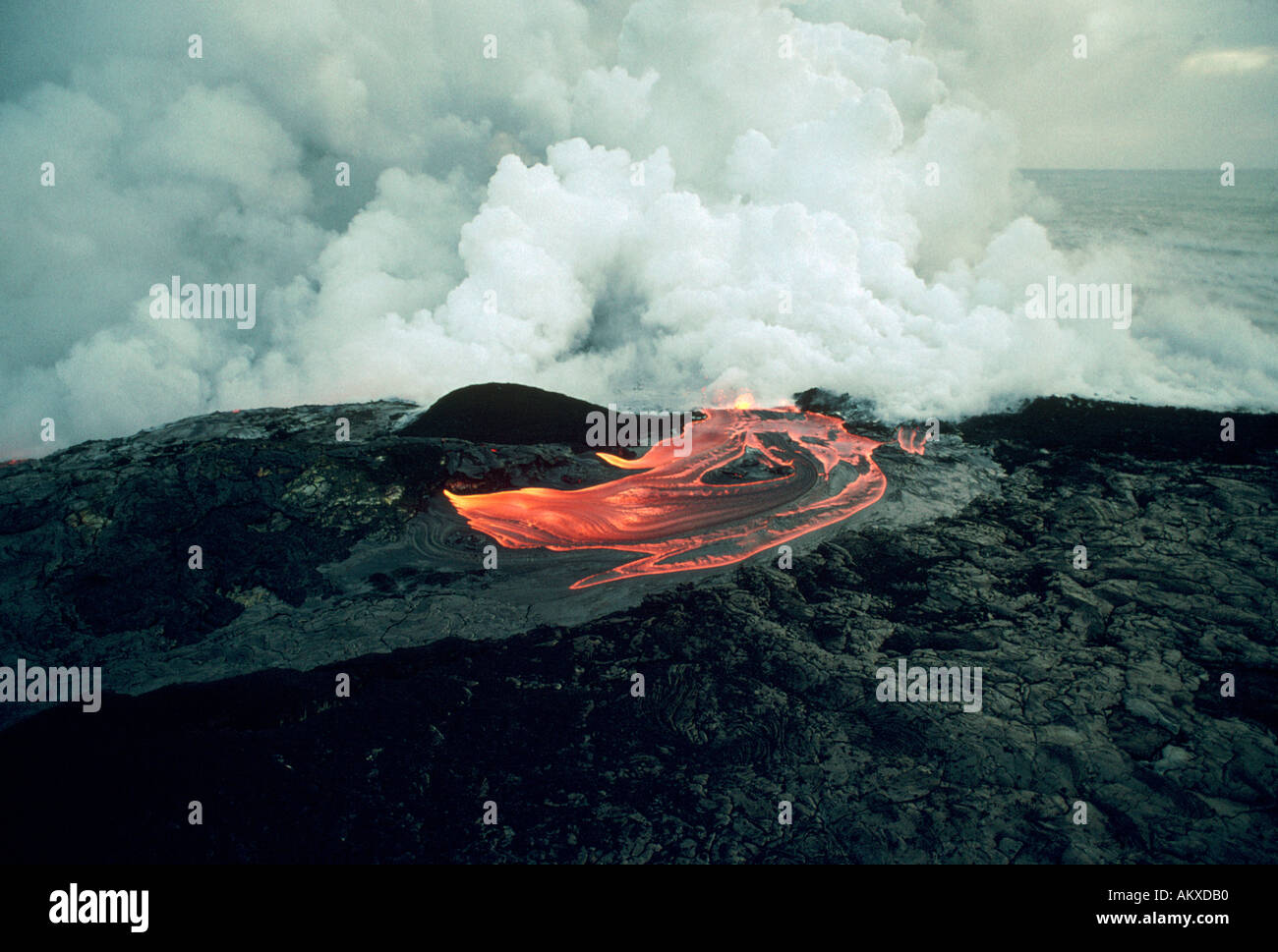 Aerial view of a volcanic lava flow, Hawaii Stock Photo - Alamy