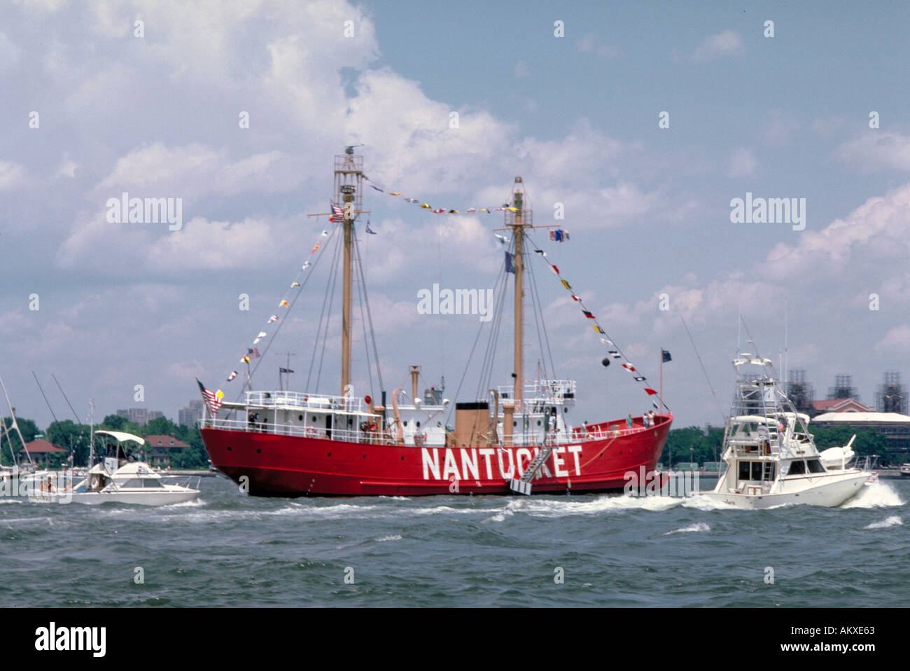 The Nantucket a red two masted boat at the historical Tall Ships ...