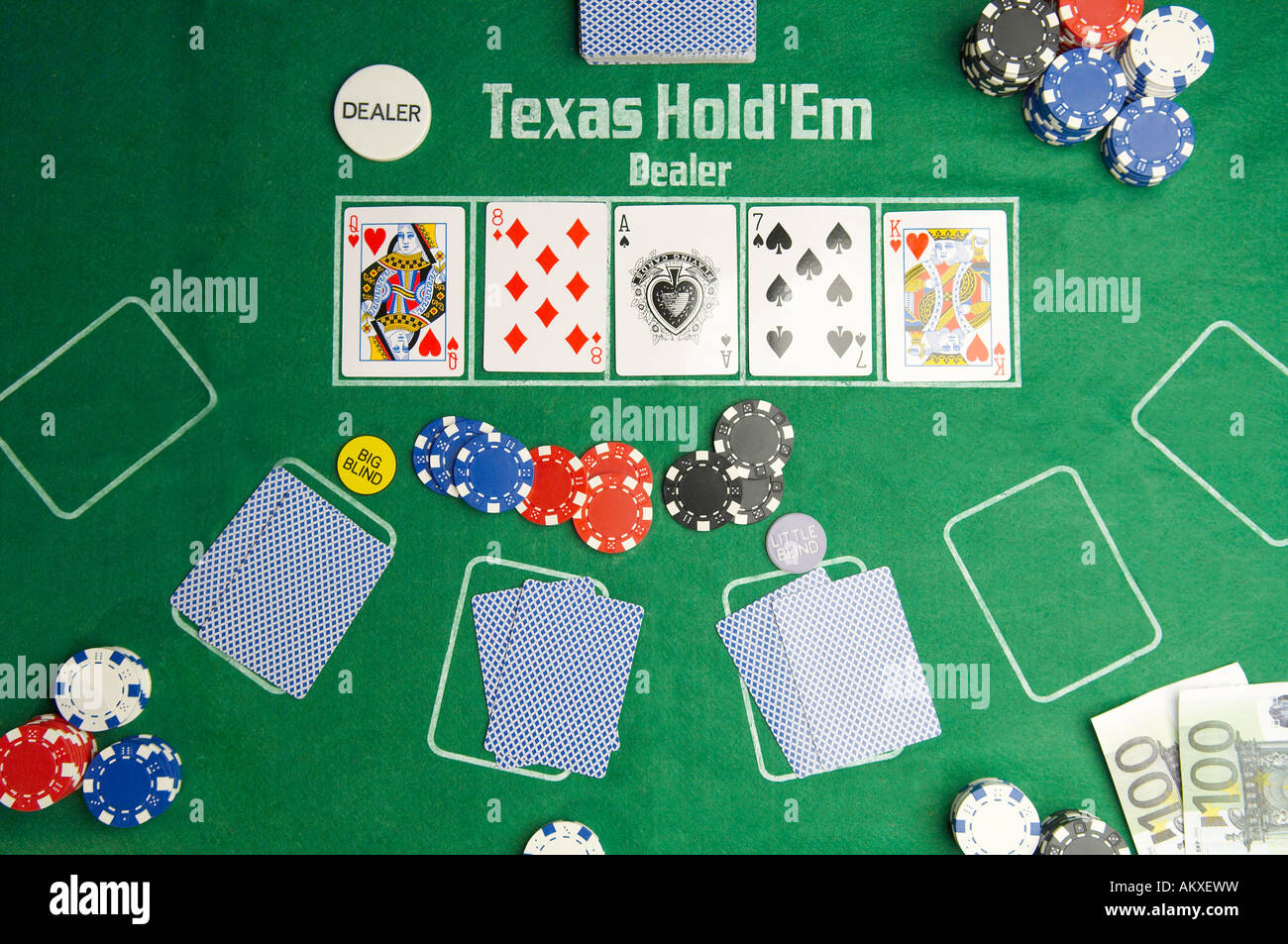 A Pokergame with hidden cards Stock Photo - Alamy