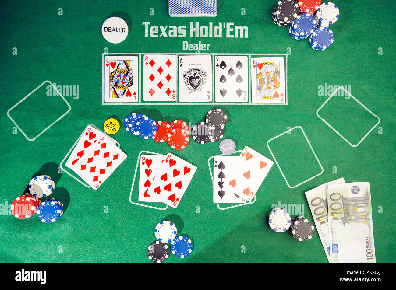 A Pokergame with open cards Stock Photo - Alamy