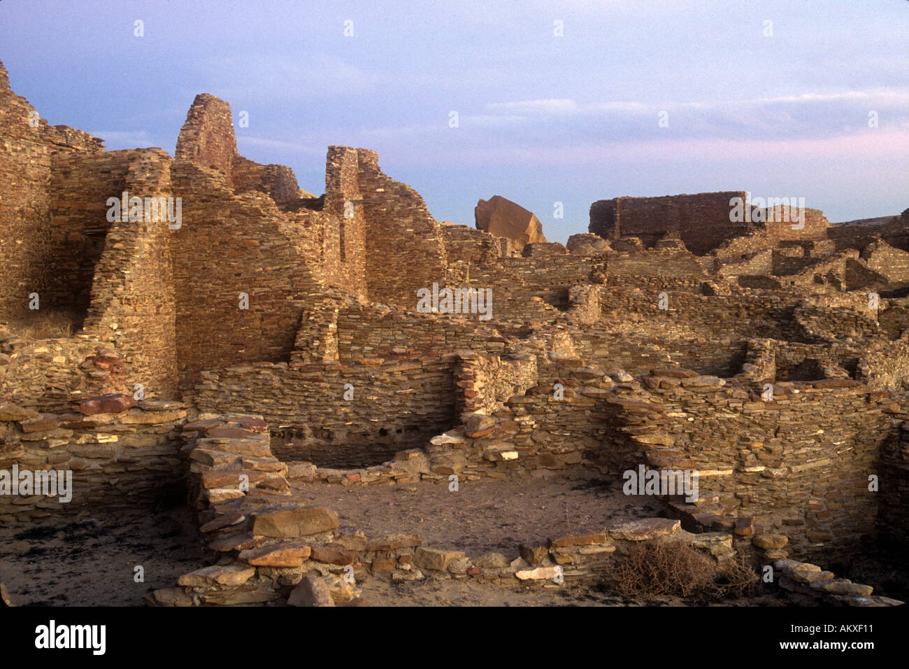 Stone walls of Pueblo Bonito Chaco Culture National Historical Park ...