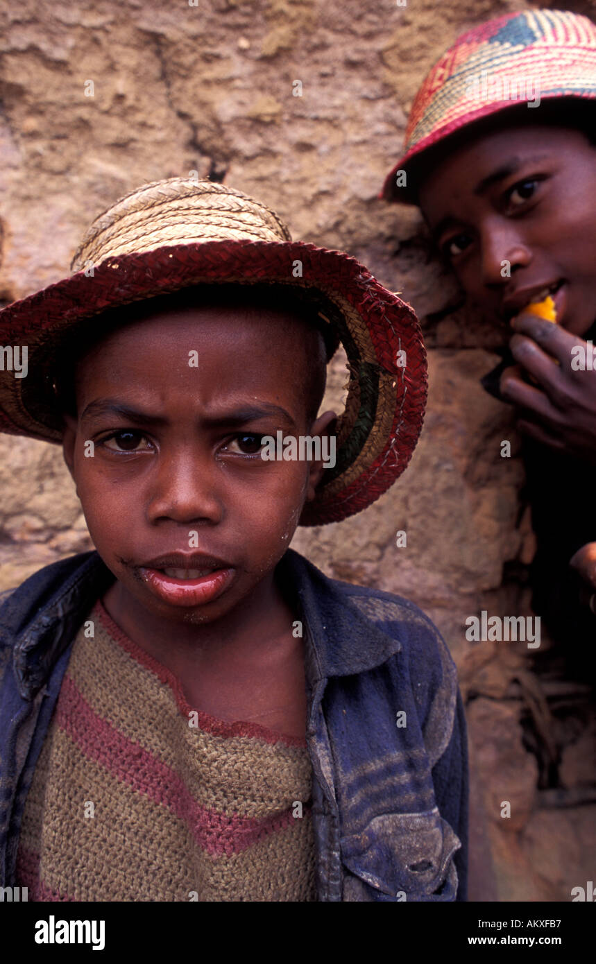 MADAGASCAR Boys in the highlands around Fianarantsoa Stock Photo - Alamy
