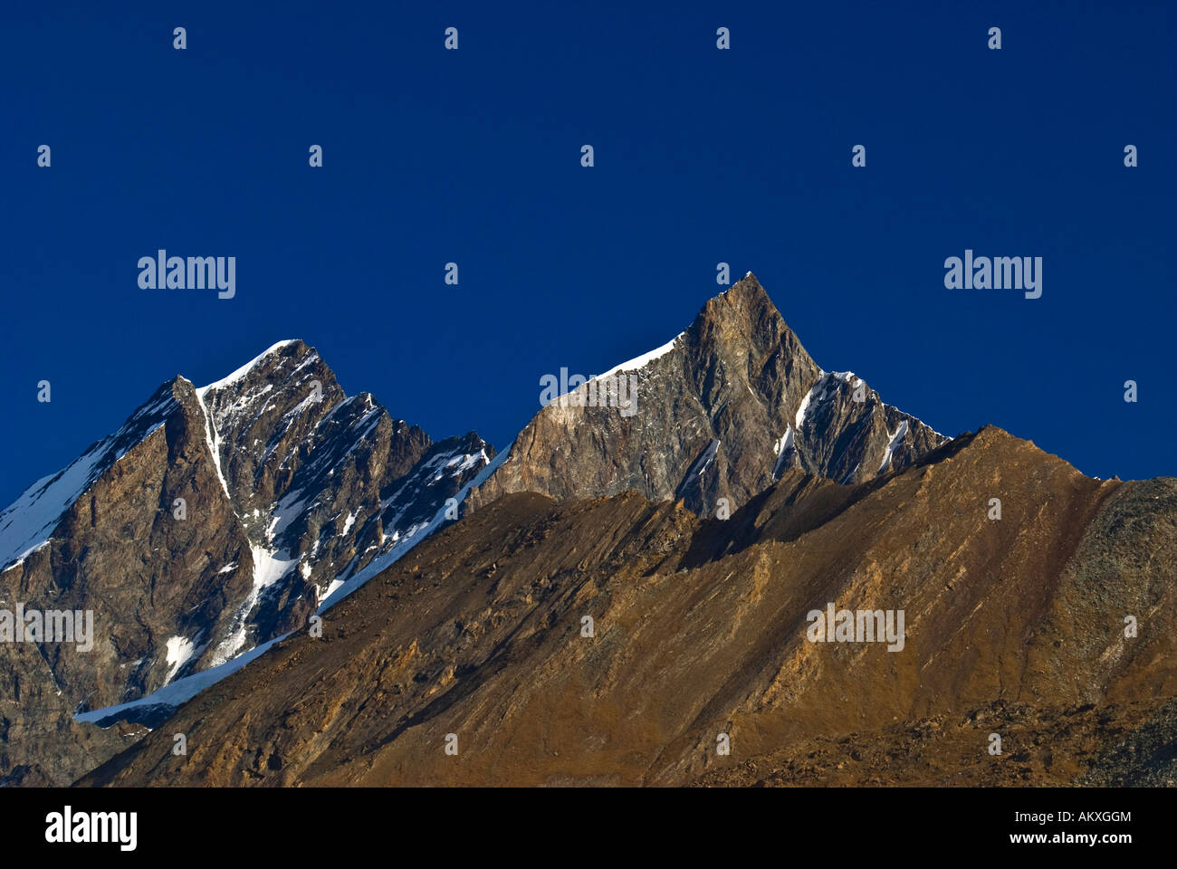 Taeschhorn and Dom, Zermatt, Valais, "Wallis", Switzerland Stock Photo ...