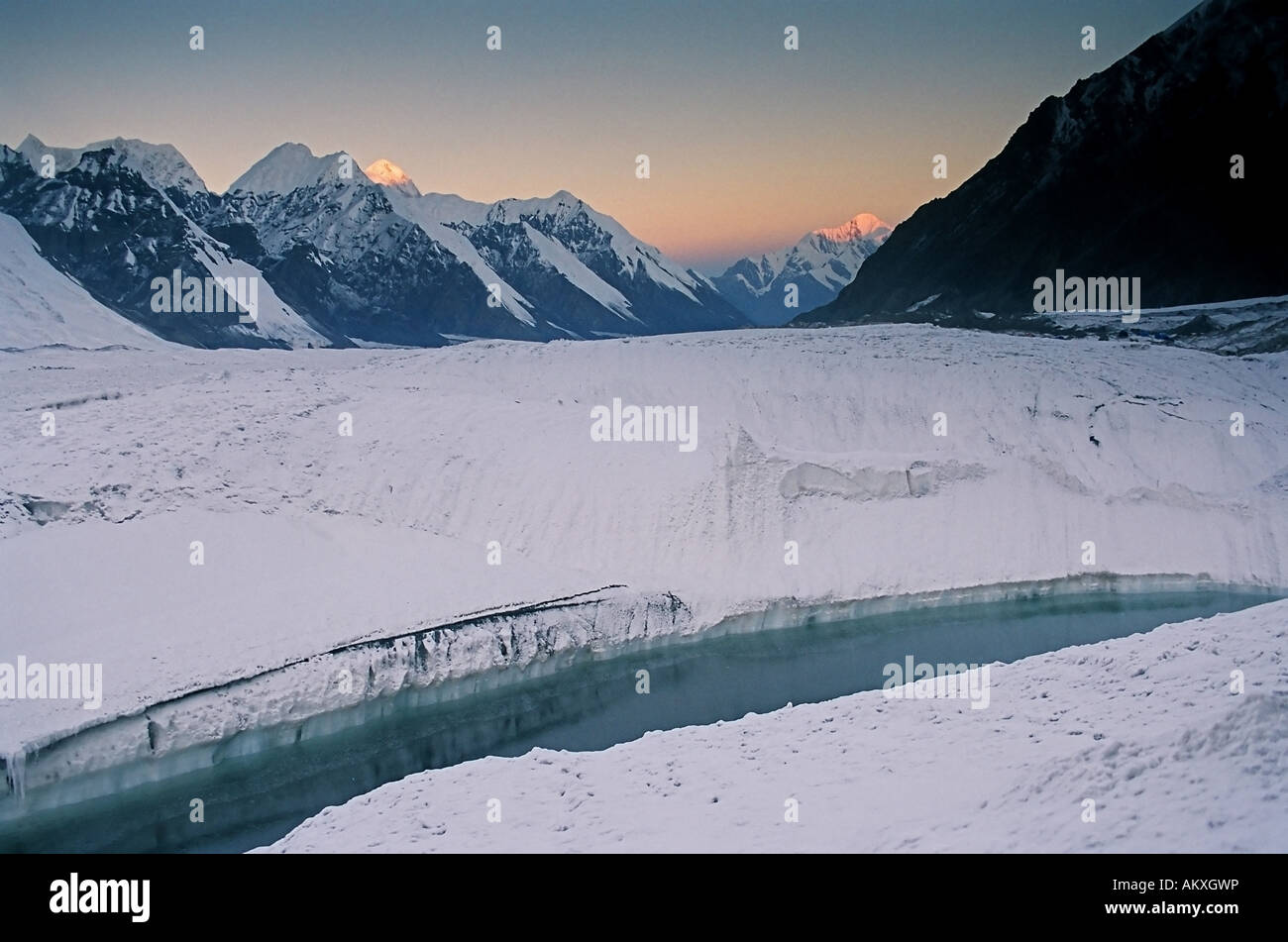 The mountain range Central Tian Shan is located in Kazakhstan Stock ...