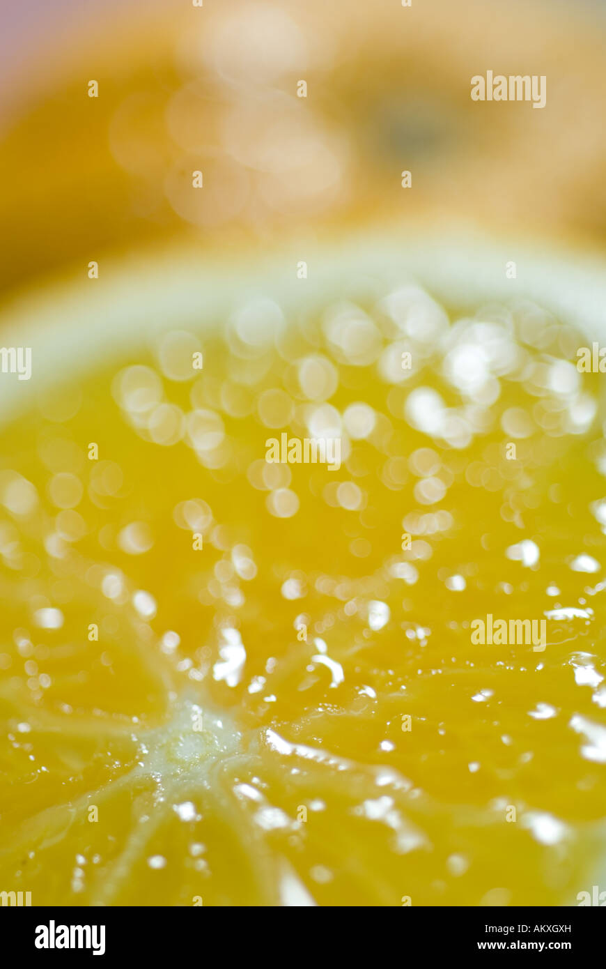 Close up an orage cut in half Stock Photo - Alamy