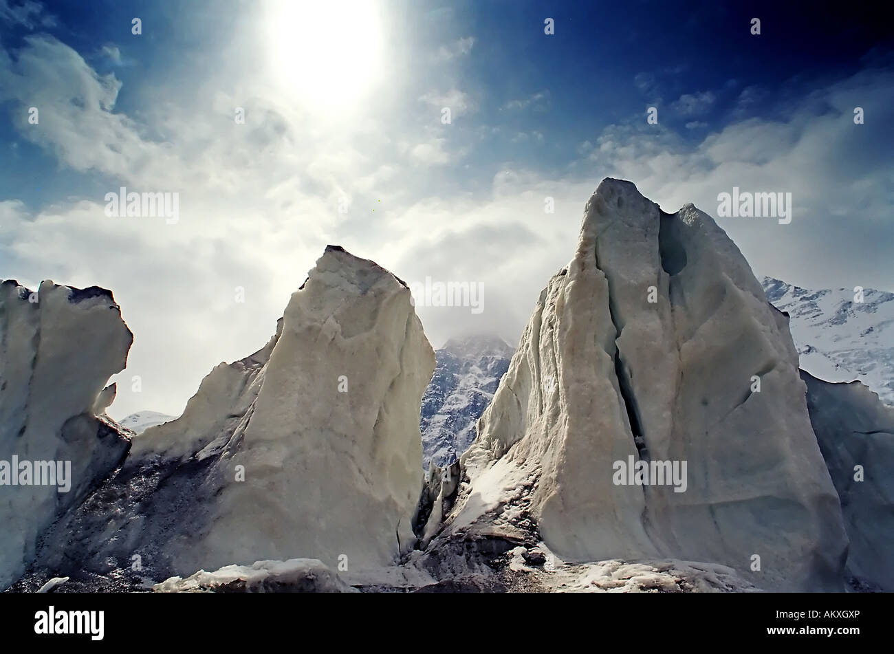 The mountain range Central Tian Shan is located in Kazakhstan Stock ...
