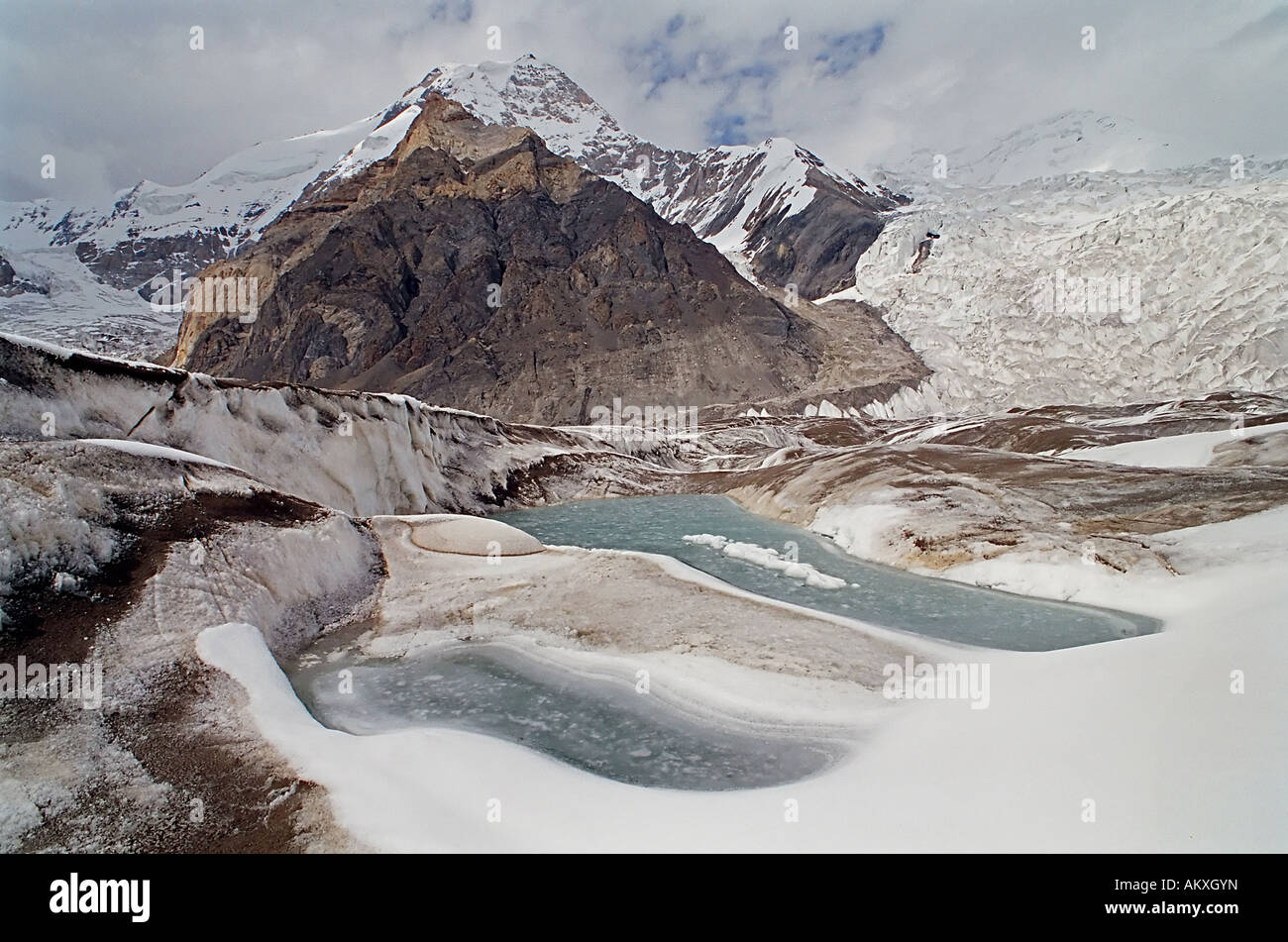 The mountain range Central Tian Shan is located in Kazakhstan Stock ...