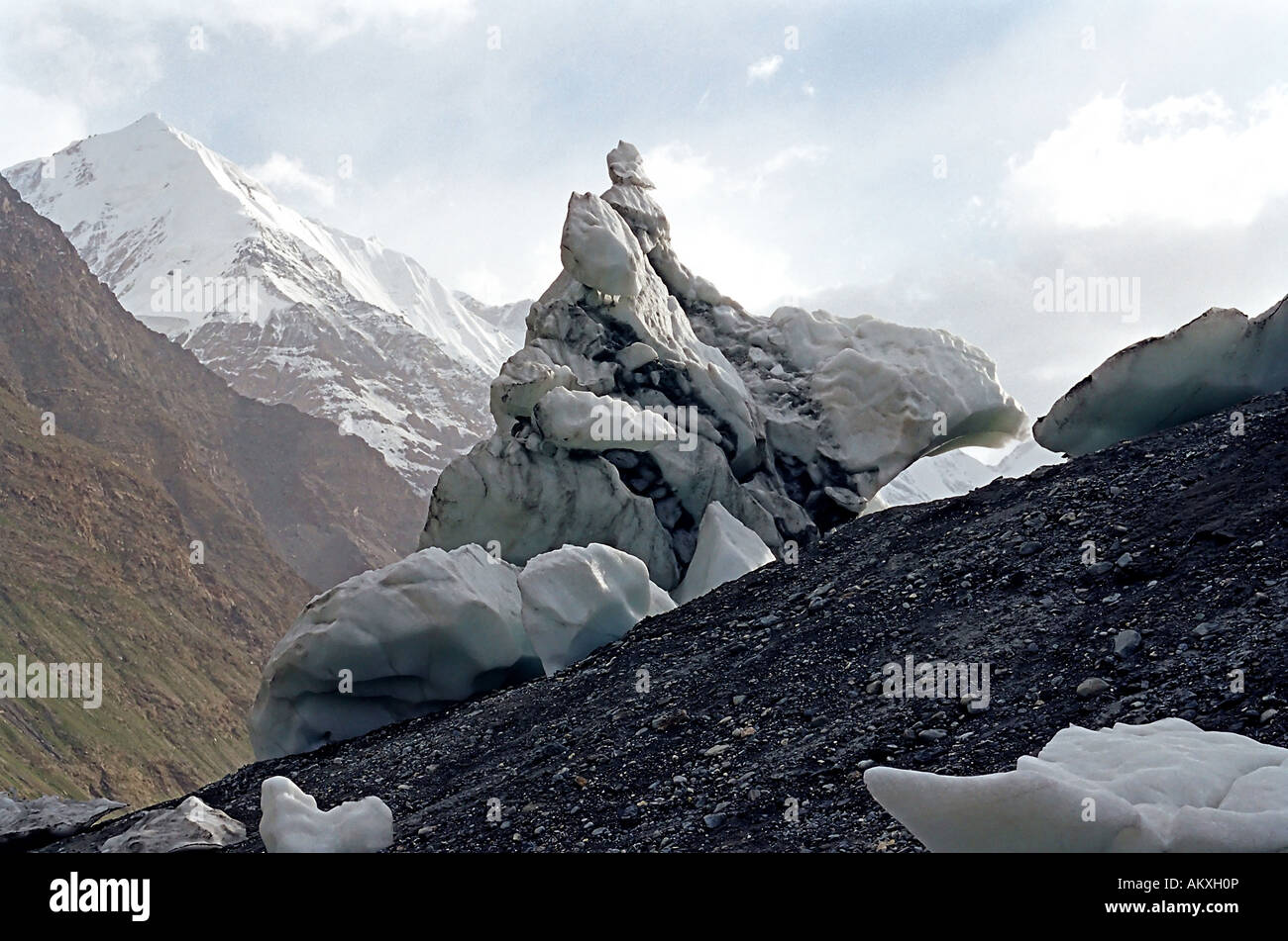 The mountain range Central Tian Shan is located in Kazakhstan Stock ...