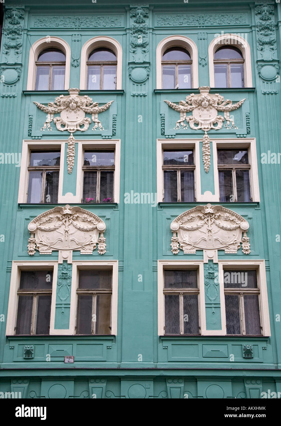House facades in Prague Czechia Stock Photo - Alamy