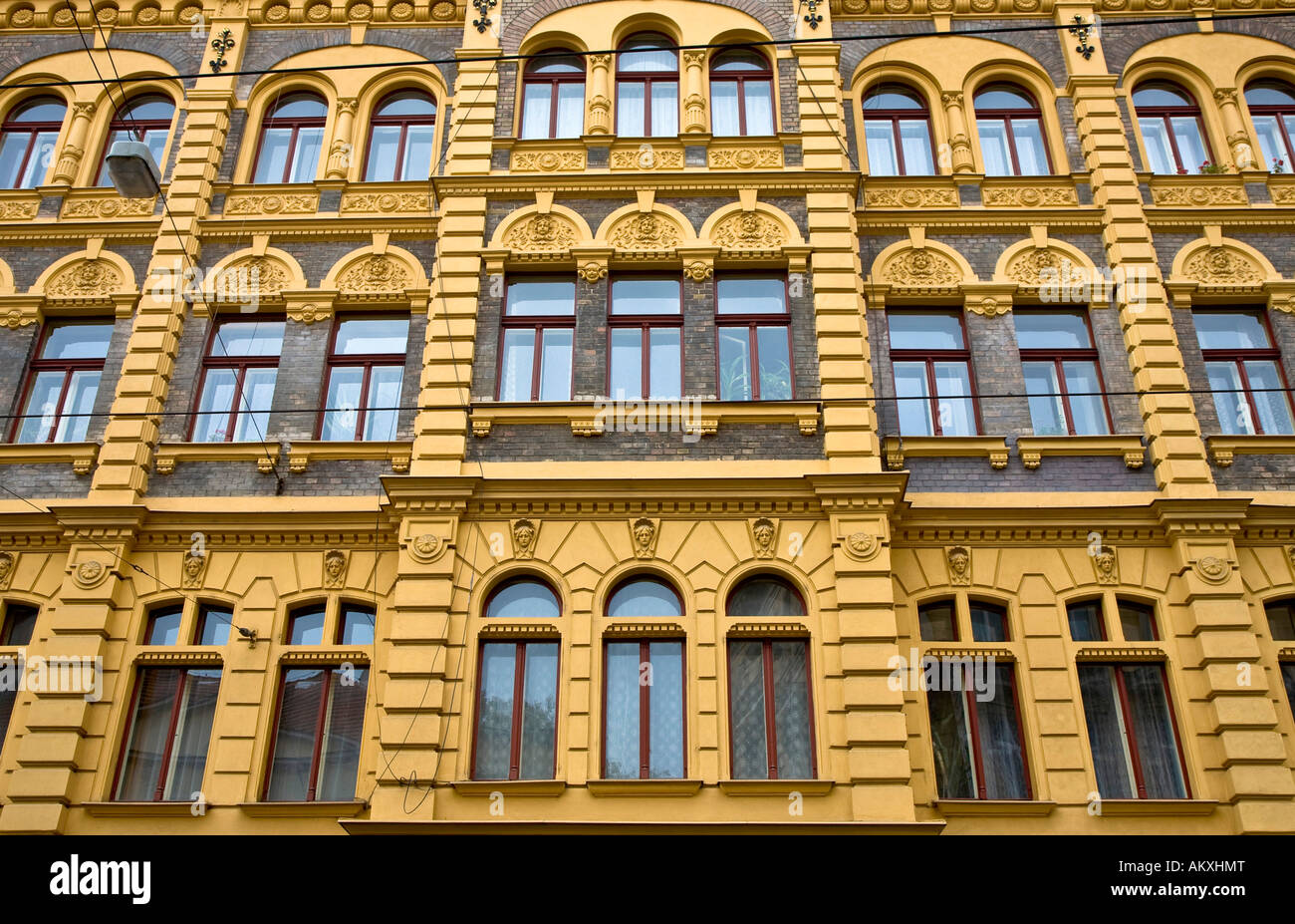 House facades in Prague Czechia Stock Photo - Alamy