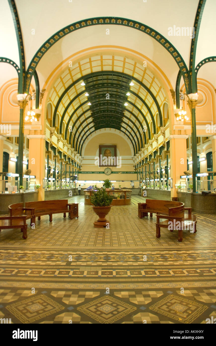 Saigon General Post Office interior Stock Photo - Alamy