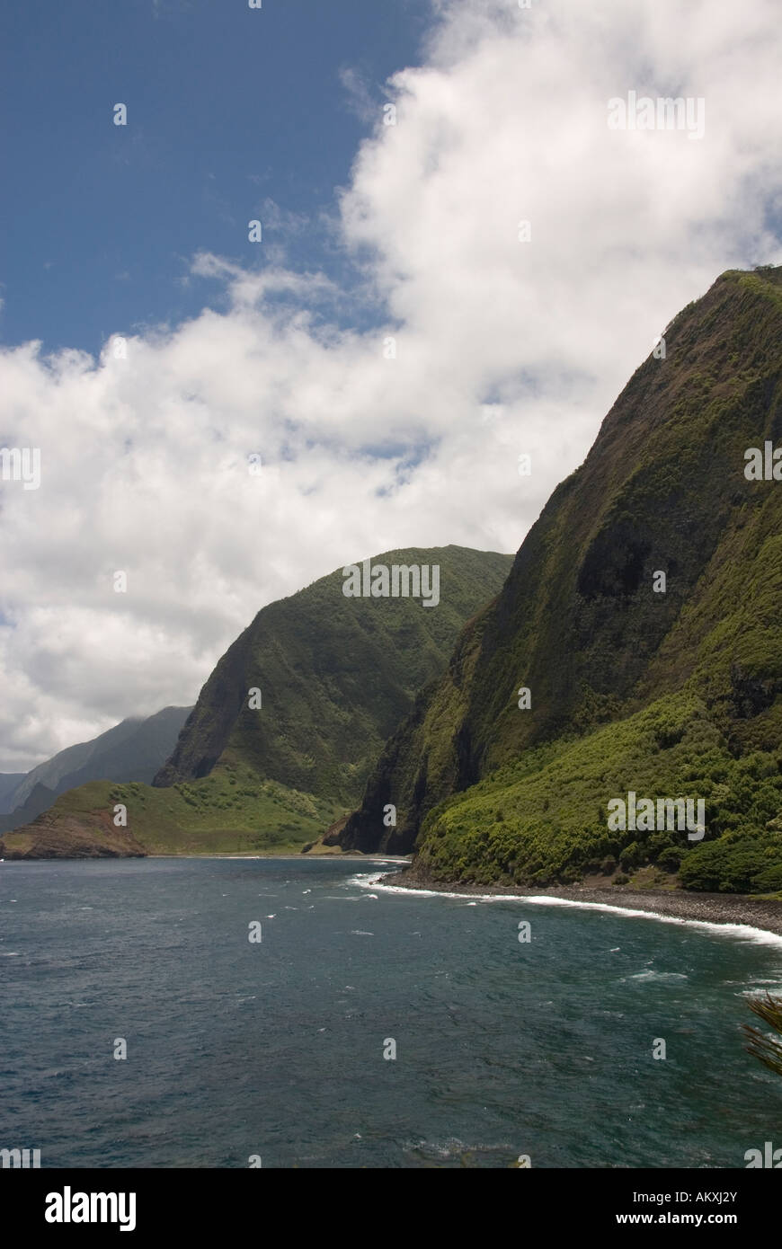 Hawaii Molokai island Pacific USA travel tourism scenic cliffs seafins ...