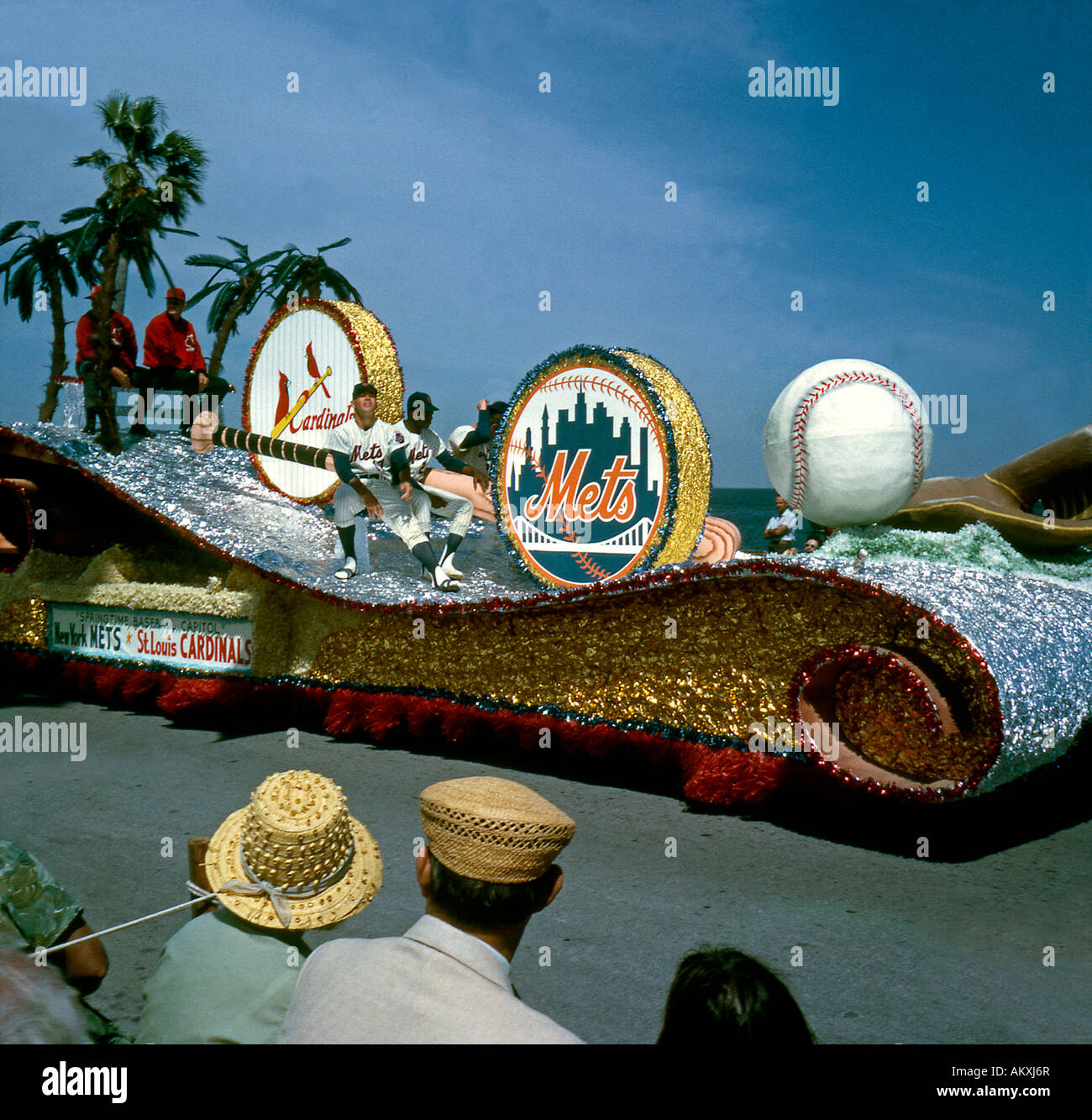 Parade float featuring baseball at the Festival of States St Petersburg ...