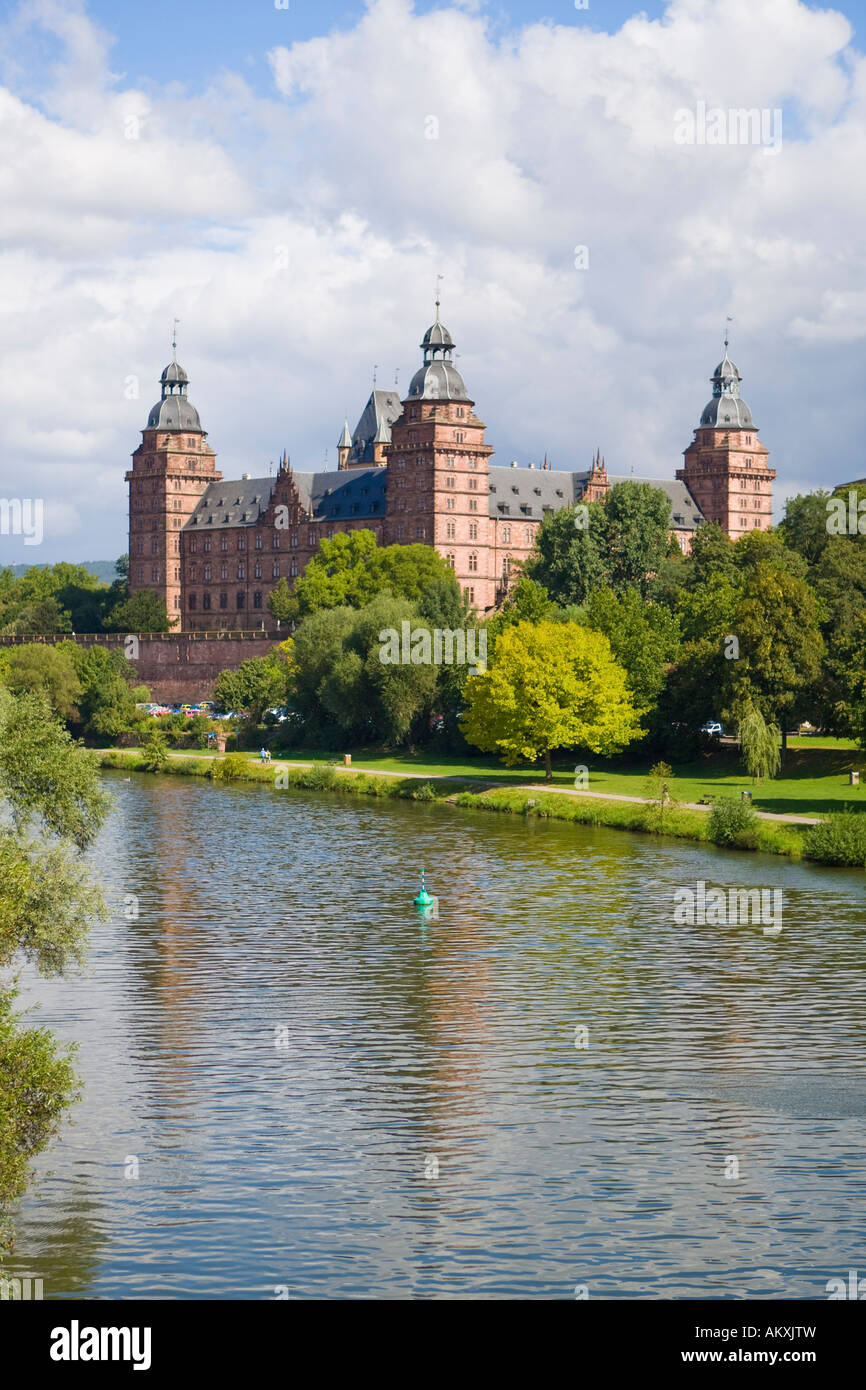 The castle Johannisburg in Aschaffenburg at the river Main, Bavaria ...