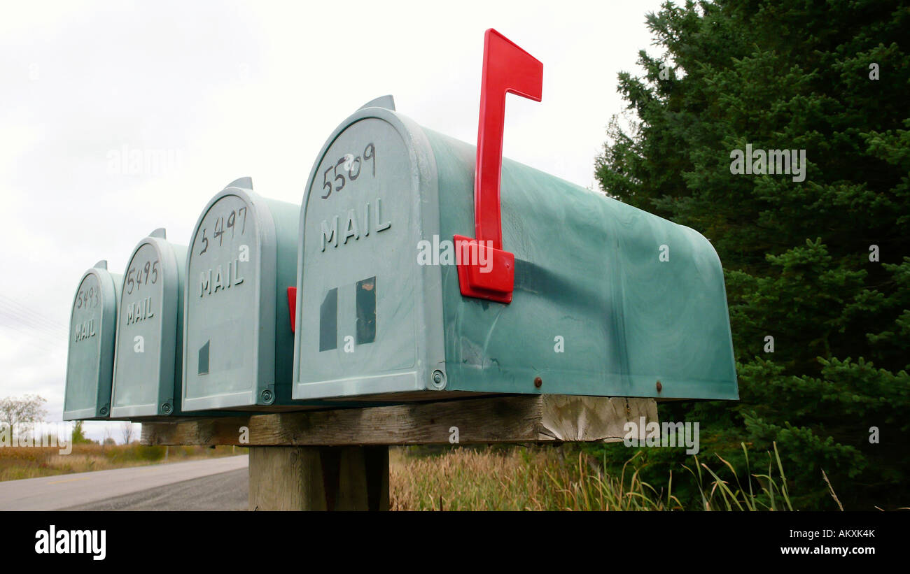 Four rural mailboxes Stock Photo - Alamy