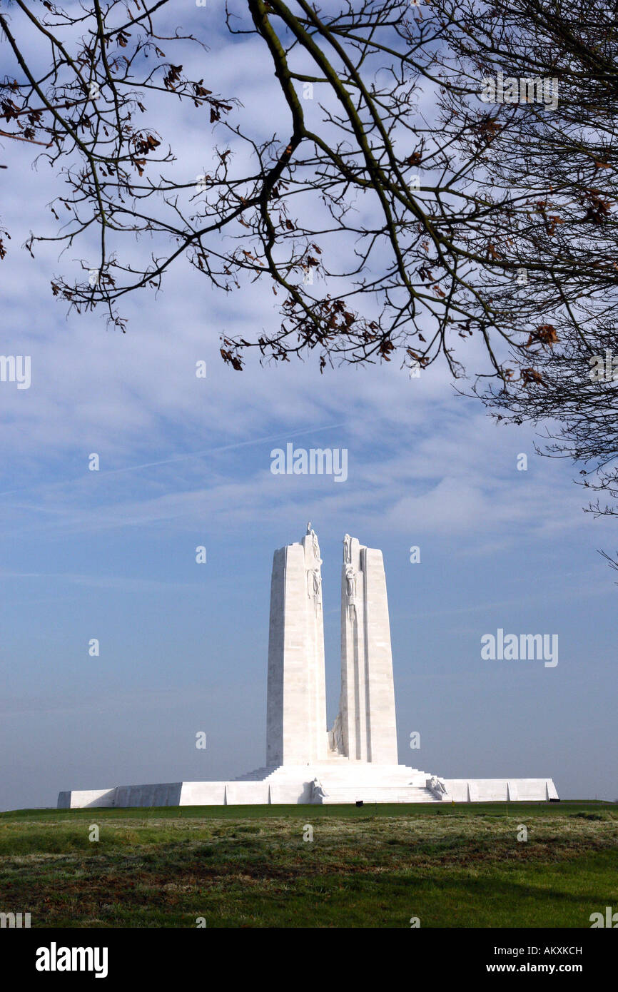 The memorial to Canadian war dead at Vimy Ridge in northern France ...