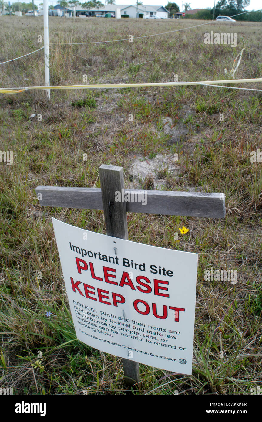 burrowing owl sign Stock Photo - Alamy