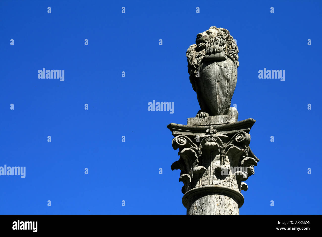 Detail of column in Montepulciano, Tuscany, Italy Stock Photo - Alamy