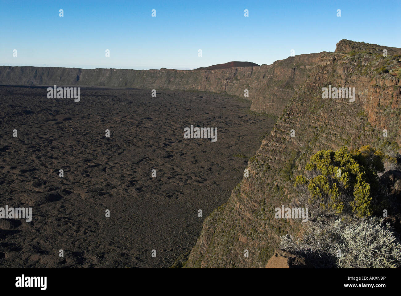 Caldera of Piton de la Fournaise volcano, La Reunion Island, France ...