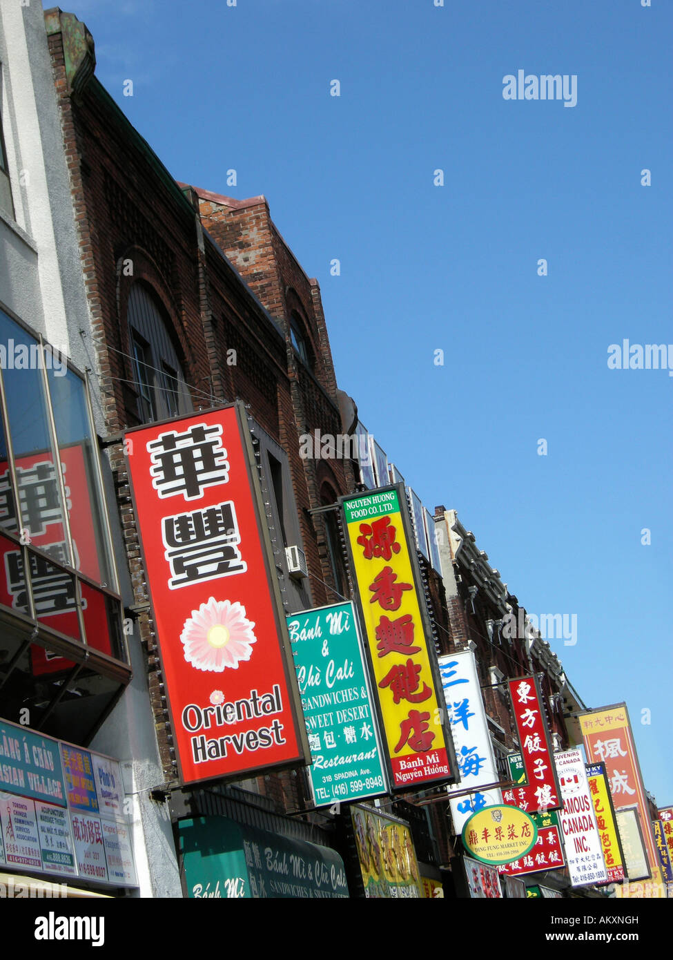 Array of retail signs in Chinatown Stock Photo - Alamy