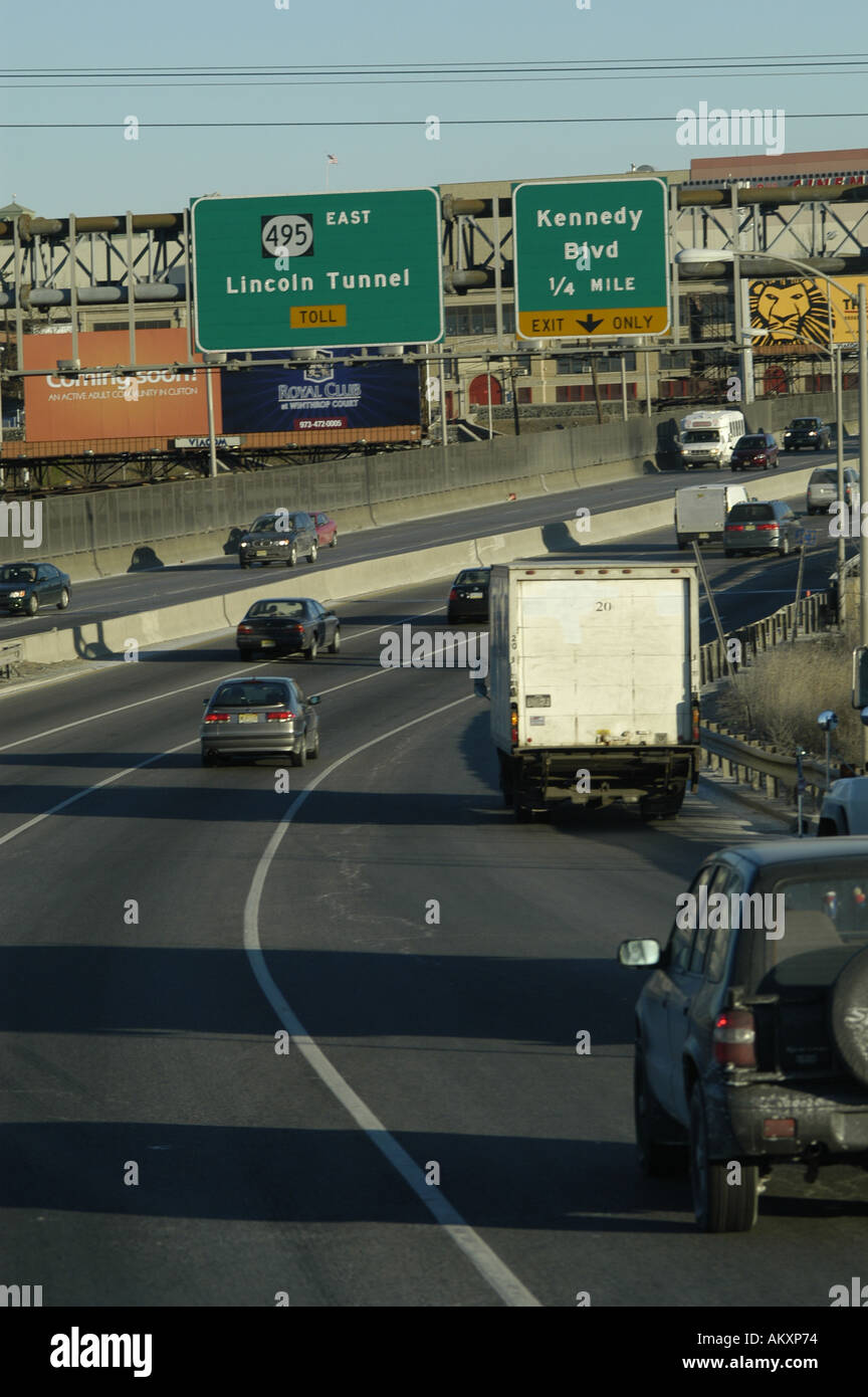 A view of a highway from a car Stock Photo - Alamy