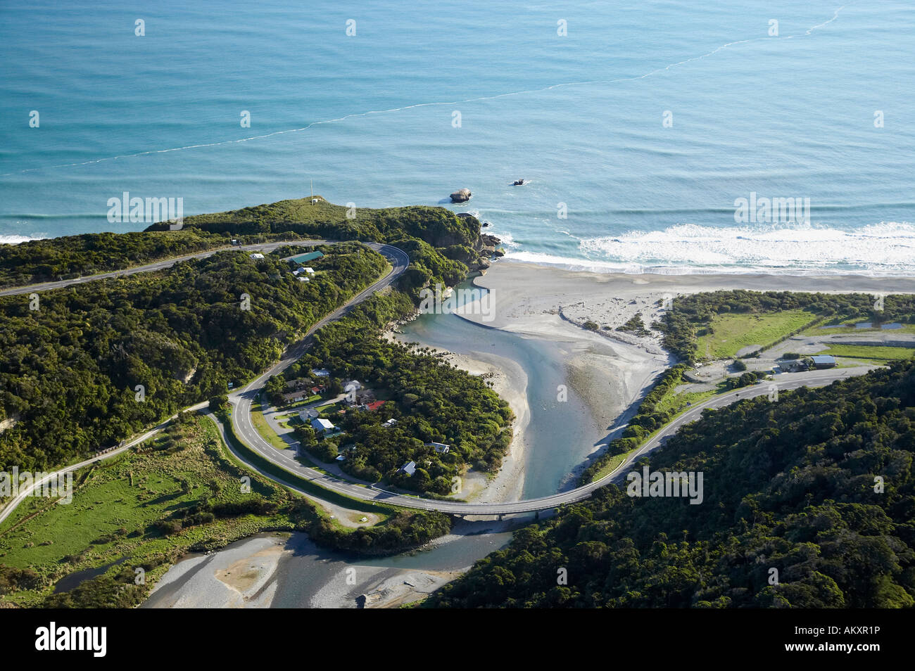 Razorback Point and Punakaiki River Punakaiki Paparoa National Park ...