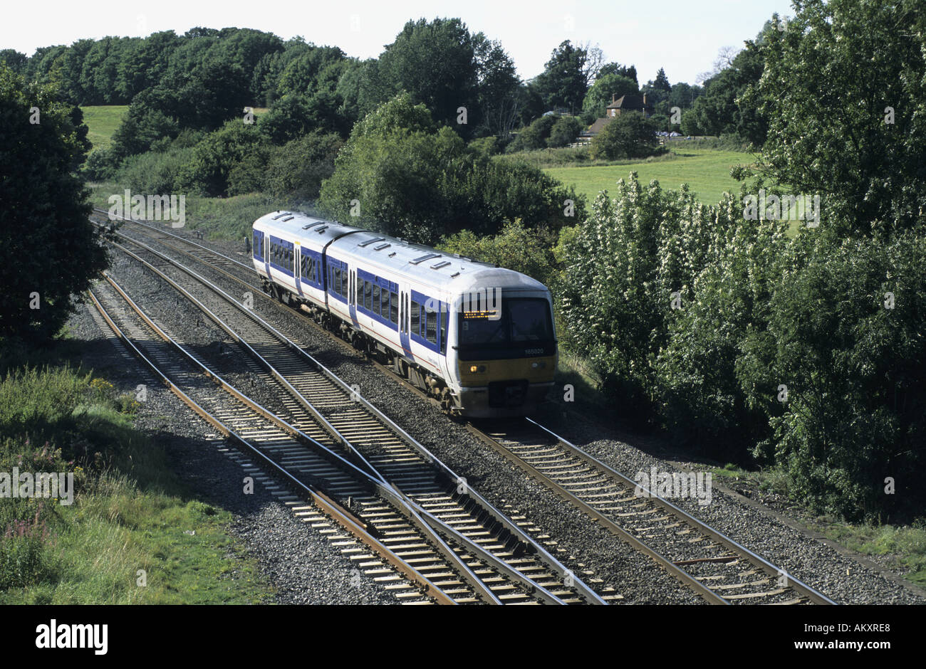 Chiltern Railways diesel train at Hatton Bank, Warwickshire, England ...