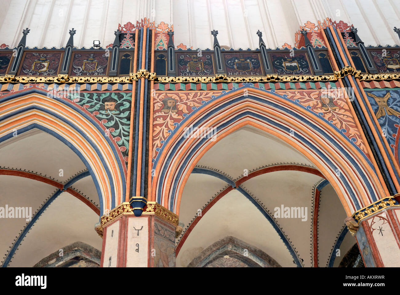 Ceiling arches, St. Niclas church, Stralsund, Mecklenburg-Western ...