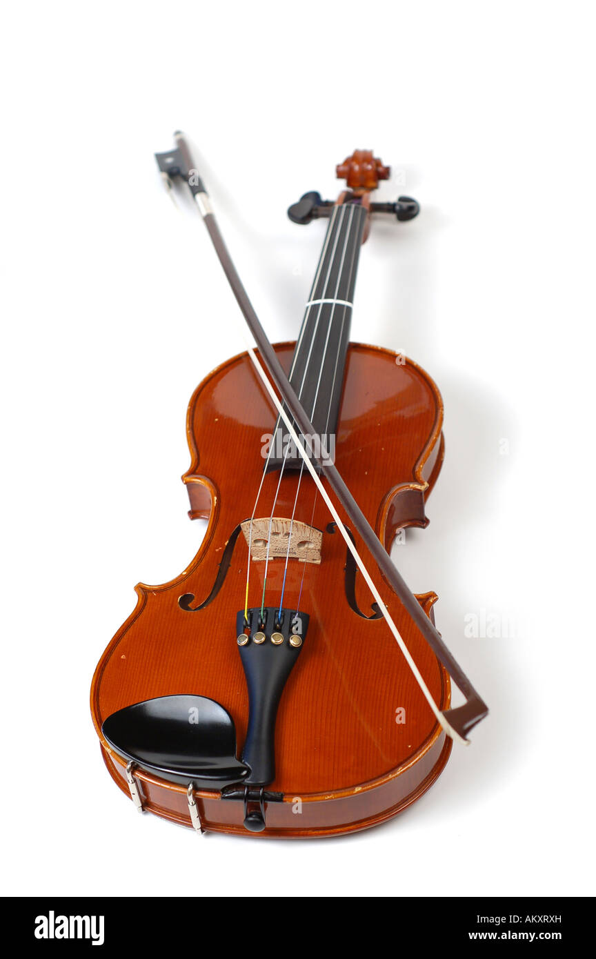 A beautiful violin on a white background Stock Photo - Alamy