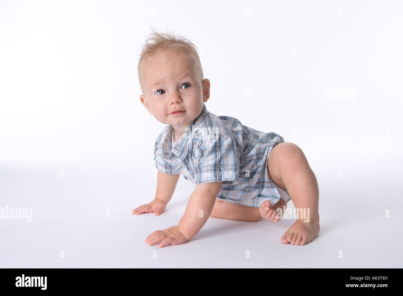 Baby boy starting to crawl Stock Photo - Alamy