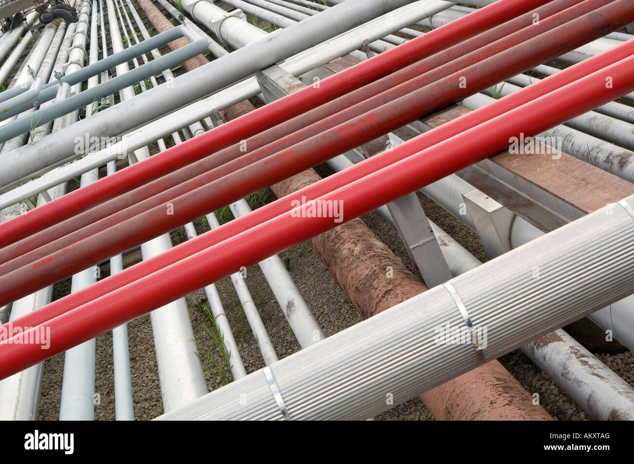 Perpendicular pipe system Stock Photo - Alamy